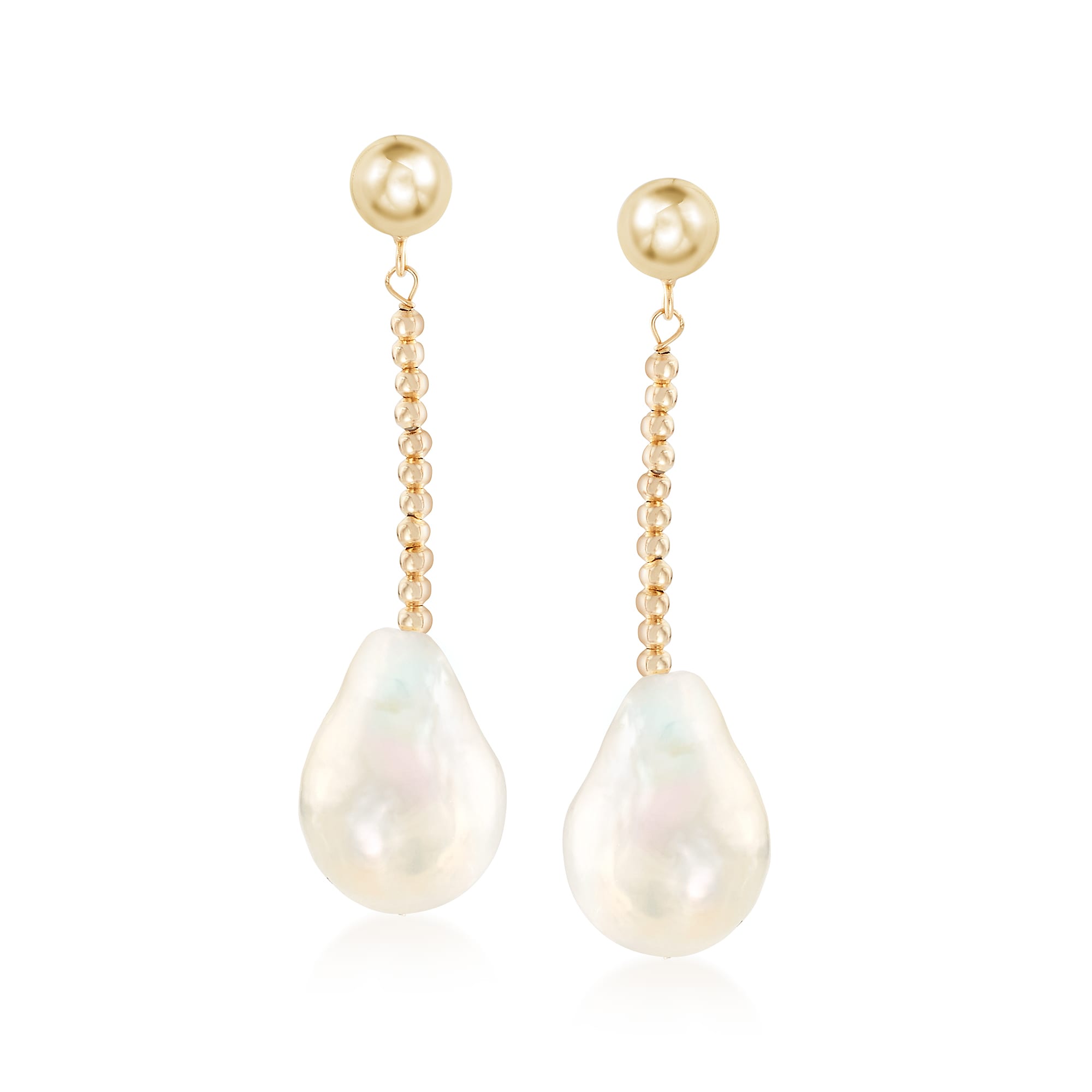 Cultured Pearl Drop Earrings In 14kt Yellow Gold Ross Simons