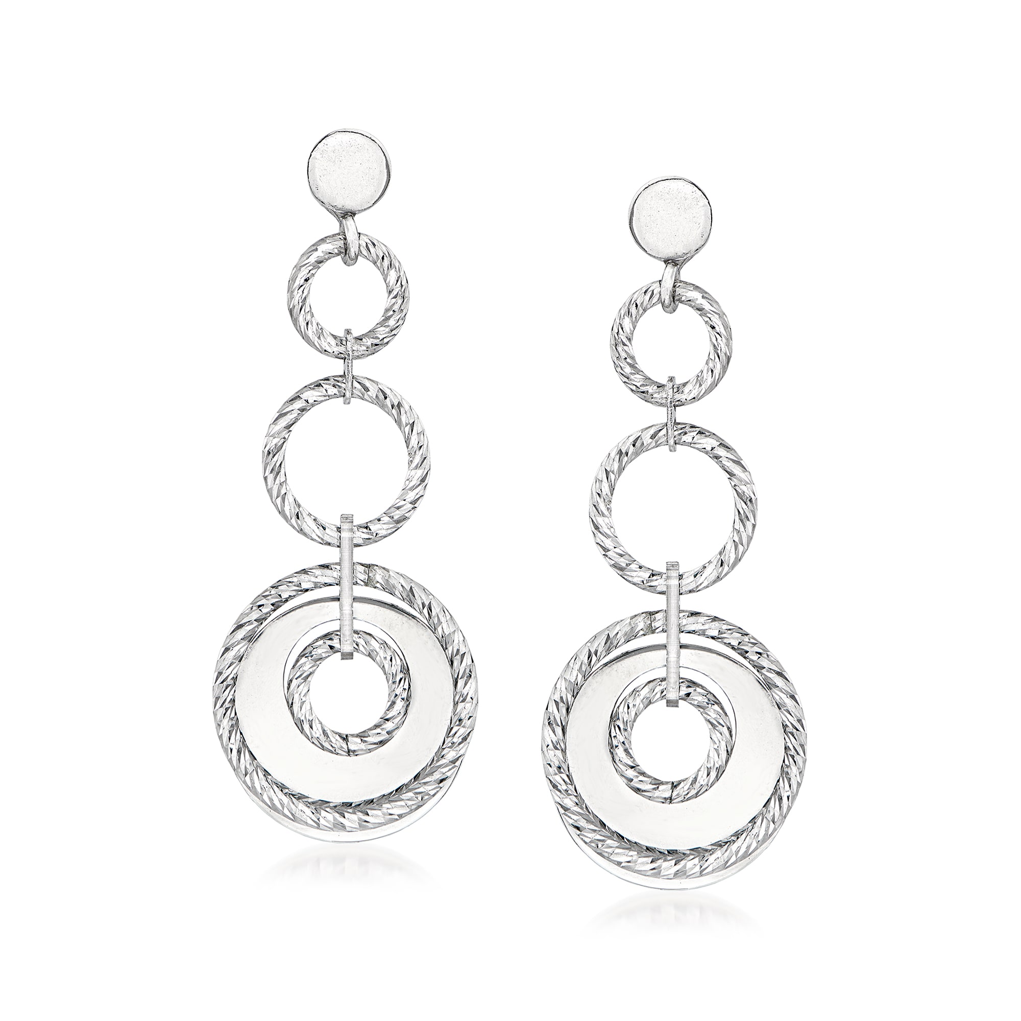 Italian Sterling Silver Multi Circle Drop Earrings Ross Simons