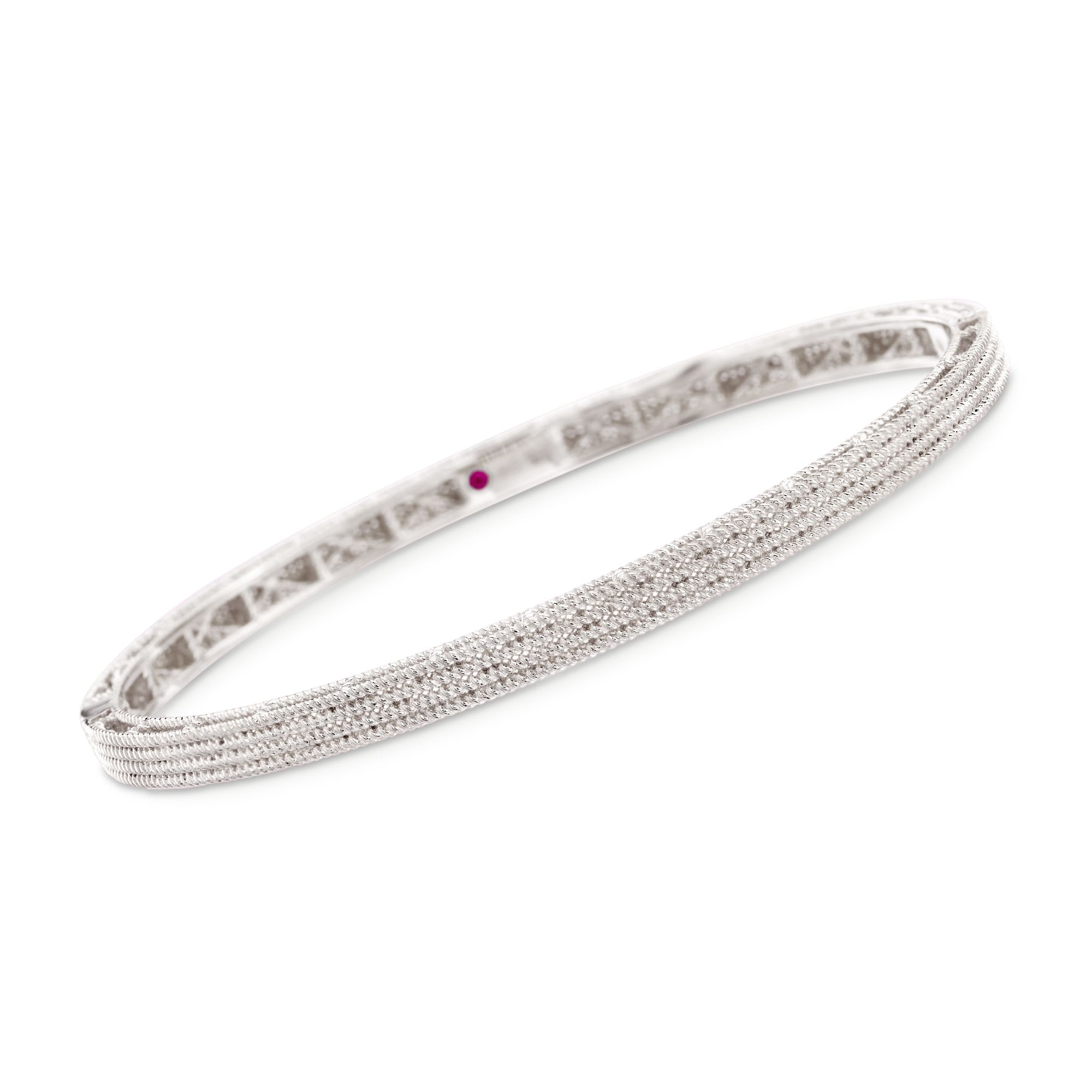 Roberto Coin Symphony Barocco Bangle Bracelet In 18kt White Gold