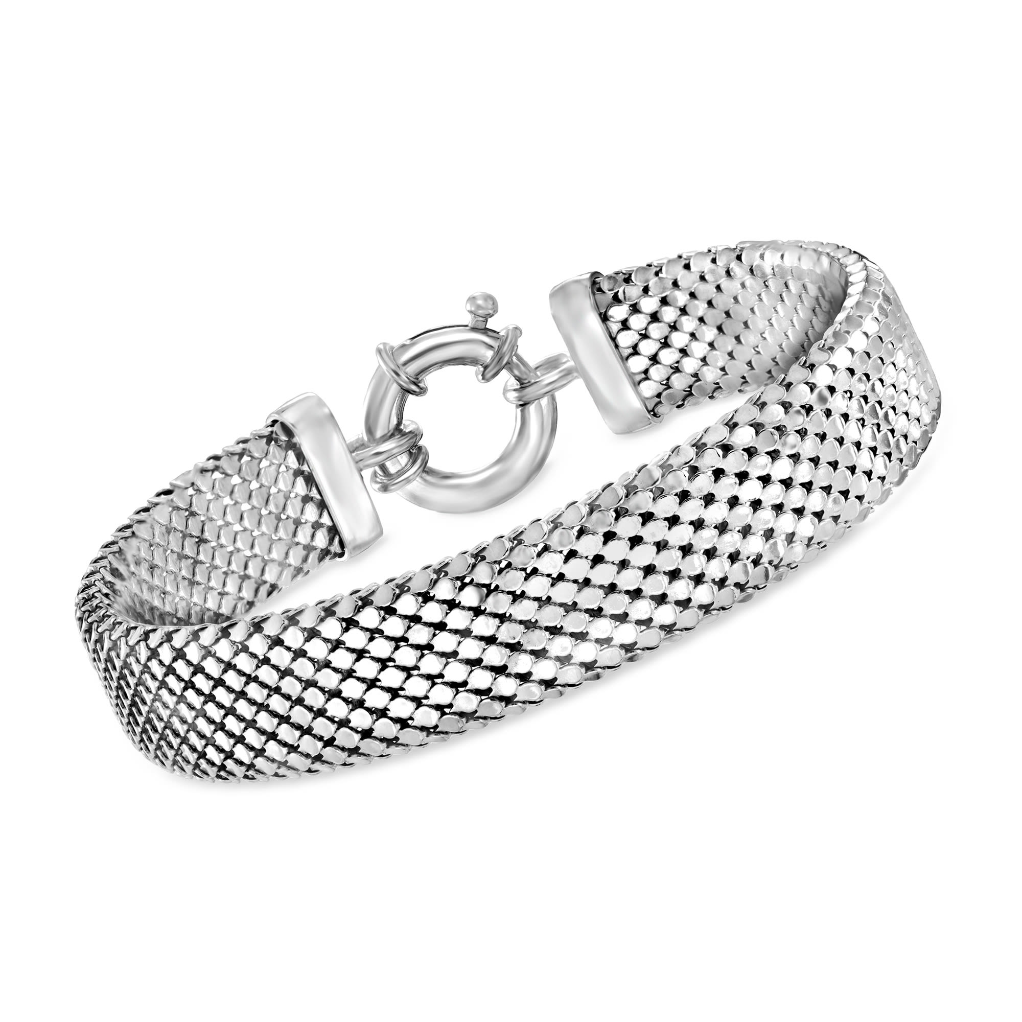 Italian Sterling Silver Mesh Bracelet | Ross-Simons Italian Sterling Silver Mesh Bracelet | Ross-Simons