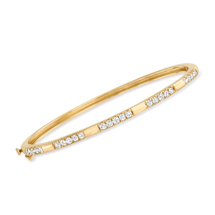 1 00 Ct T W Diamond Bangle Bracelet In 18kt Gold Over Sterling Ross
